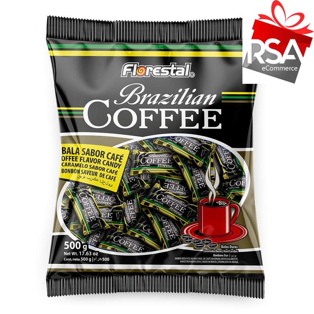 Balas de Café 500g Pacote Brazilian Coffee Florestal Bala Dura 500gr ...