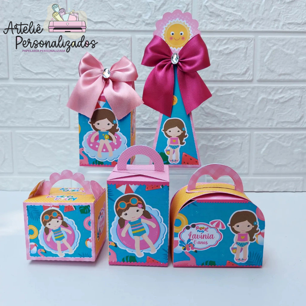 Kit Festa Pool Party Menina - Caixinhas Personalizadas Caixinhas para ...