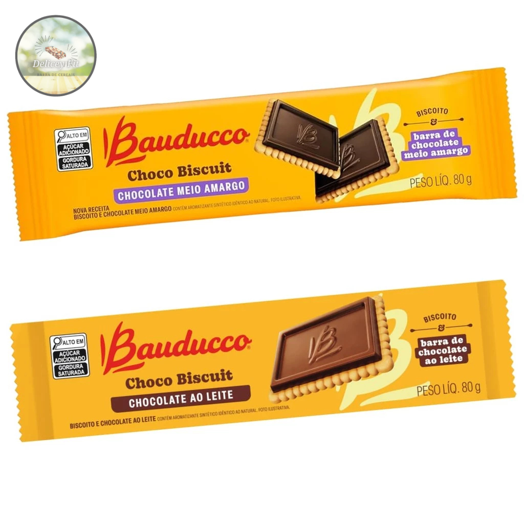 Biscoito Chocolate Choco Biscuit Bauducco 80g Kit C/10 ou C/5 Bolacha - Ao Leite, Meio Amargo ...