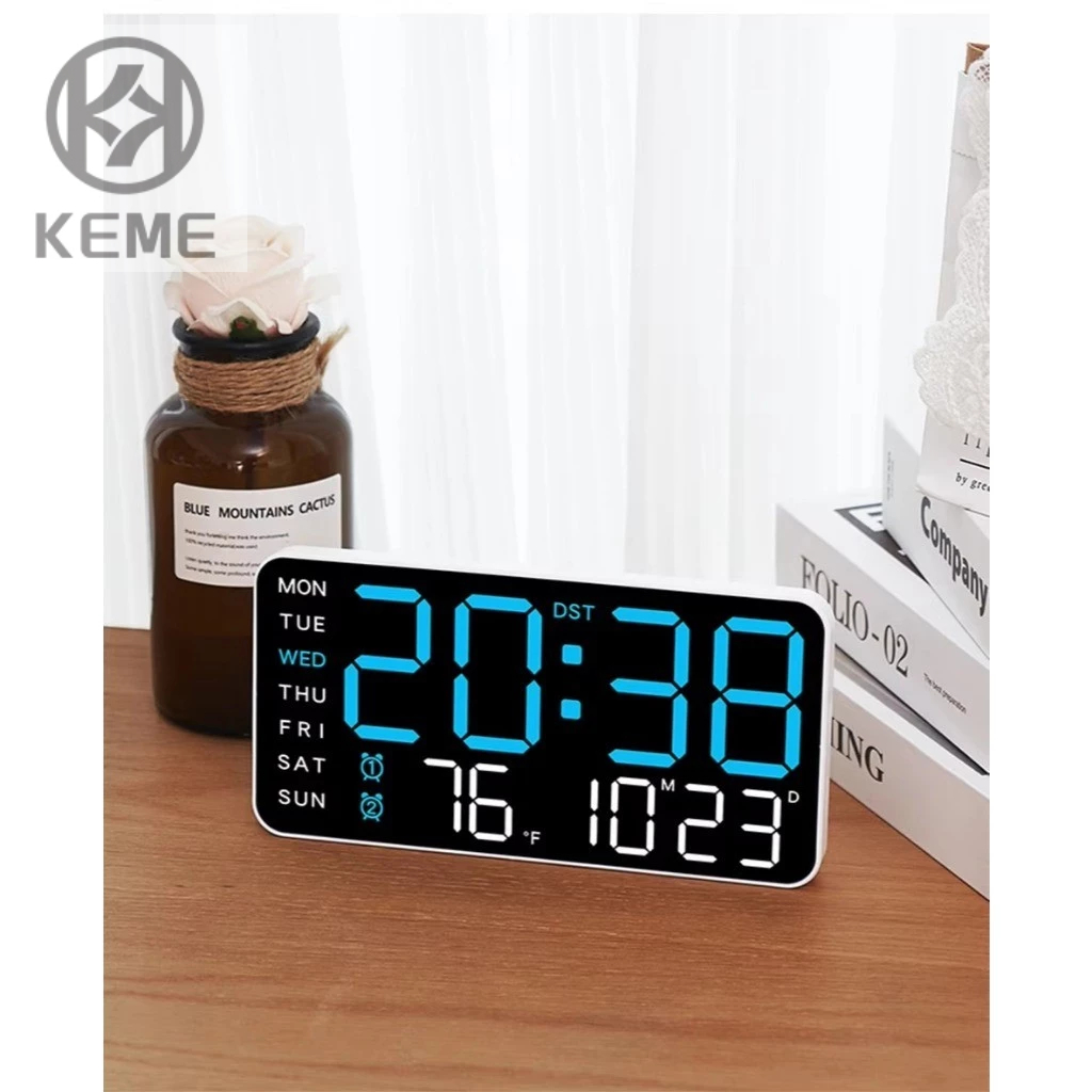 Relógio Digital LED De Parede E Mesa Calendário Alarme Data Temperatura | Shopee Brasil