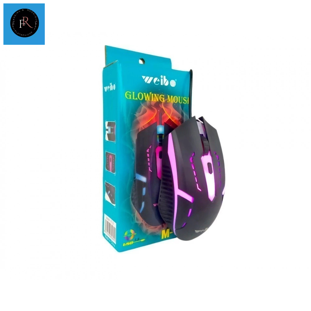 Mouse Gamer Ergonômico Com Led 3200 Dpi Preto Usb Rgb Weibo Modelo M-39 | Shopee Brasil