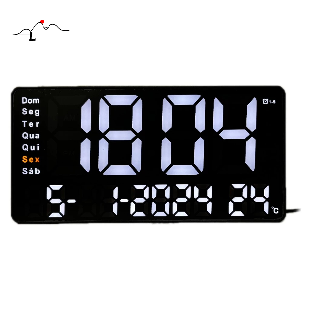 Relógio Digital LED De Parede E Mesa Calendário Alarme Data Temperatura LE-2167 | Shopee Brasil