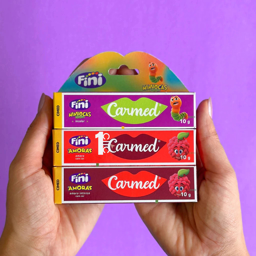 KIT 3 Unidades - Hidratante Labial Carmed Vários Sabores 10g | Shopee ...
