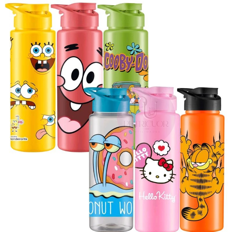 Garrafa Squeeze Personagens Nickelodeon Licenciada BOB ESPONJA e STITCH ...