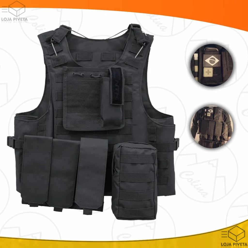 Colete Tático Segurança Airsoft Operacional Assault Profissional ...