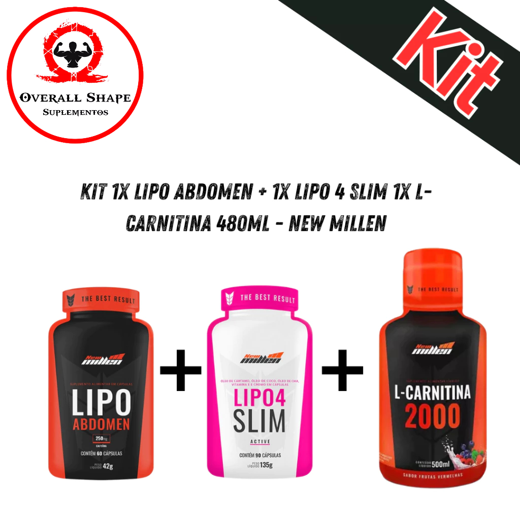 Kit Lipo Abdomen + Lipo 4 Slim + L-carnitina Frutas Vermelhas - New ...