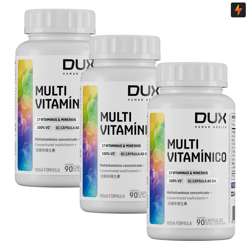 Kit 3x Multivitamínico 90 Cápsulas Dux Human Health | Shopee Brasil