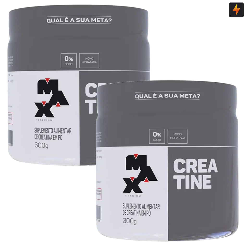 Kit 2x Creatina Max Titanium 300g 100% Pura Monohidratada Creatine ...