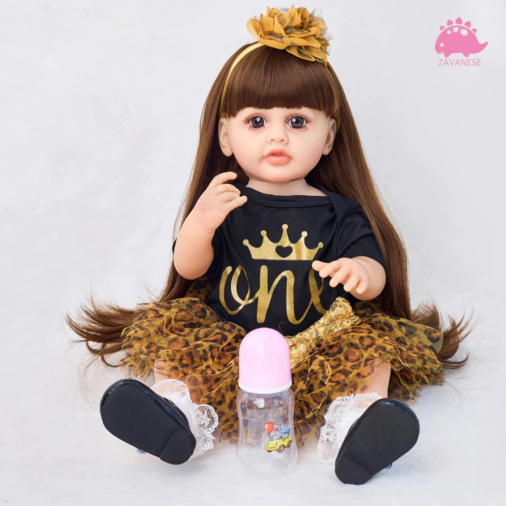 Boneca Reborn Grande Princesa Oncinha Kit Completo Bebê Realista QUEBOM ...