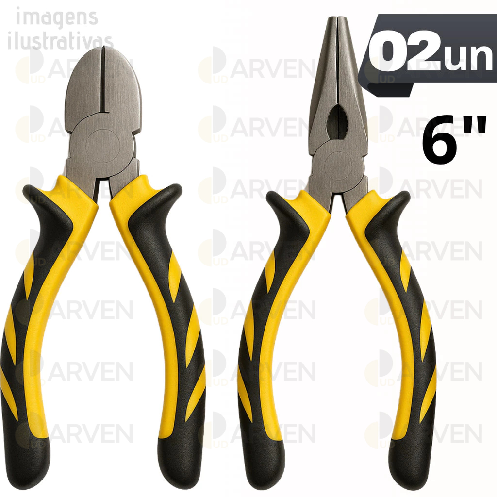 Kit 2 Alicate De Corte + Alicate De Bico 6" Cabo Emborrachado Ergonômico | Shopee Brasil