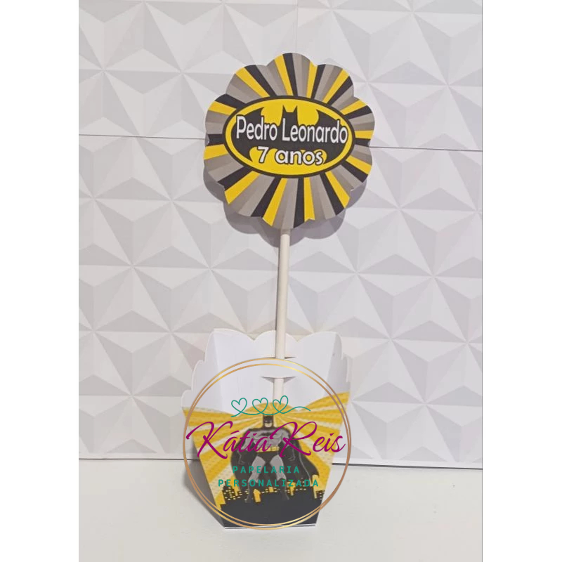 CENTRO DE MESA CACHEPÔ BATMAN LEMBRANCINHA PERSONALIZADA DE FESTA ...