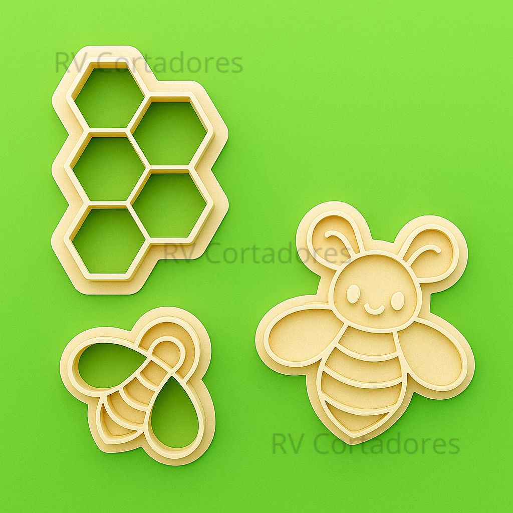 Kit com 3 Cortadores de Biscoito Pasta Americana Biscuit Favo de Mel ...