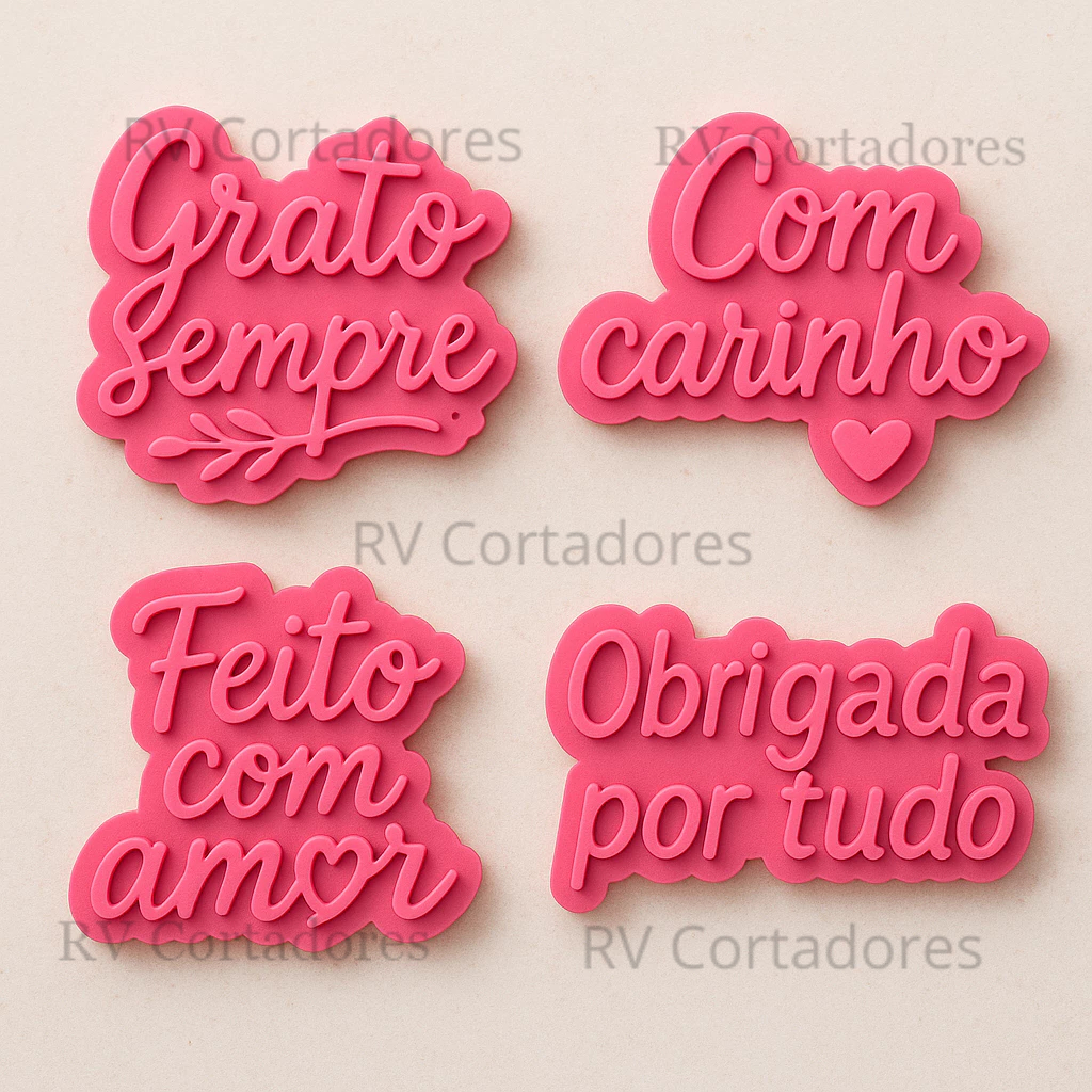 Cortadores Frases - Kit Grato Sempre- Pasta Americana molde Biscuit ...