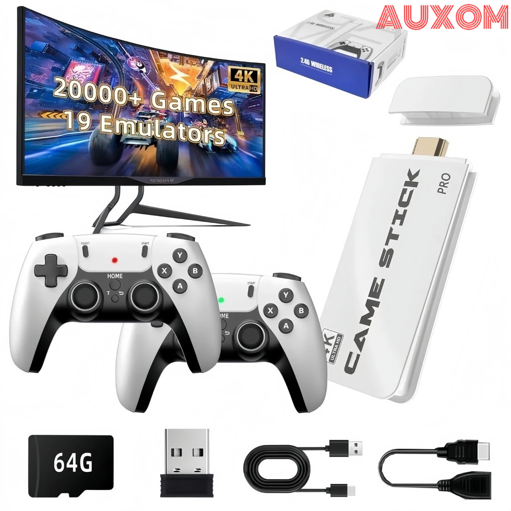 Vídeo Game Stick M15 Pro 2025 4K HDMI 64GB com 2 Controles Sem Fio ...