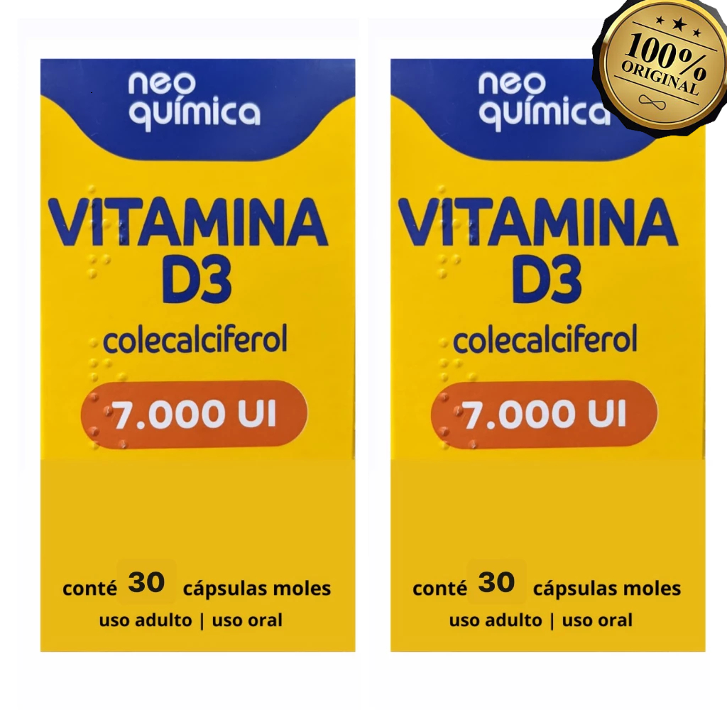 Kit 2 Caixas Vitamina D3 7.000ui Com 30 Cápsulas Cada Caixa | Shopee Brasil