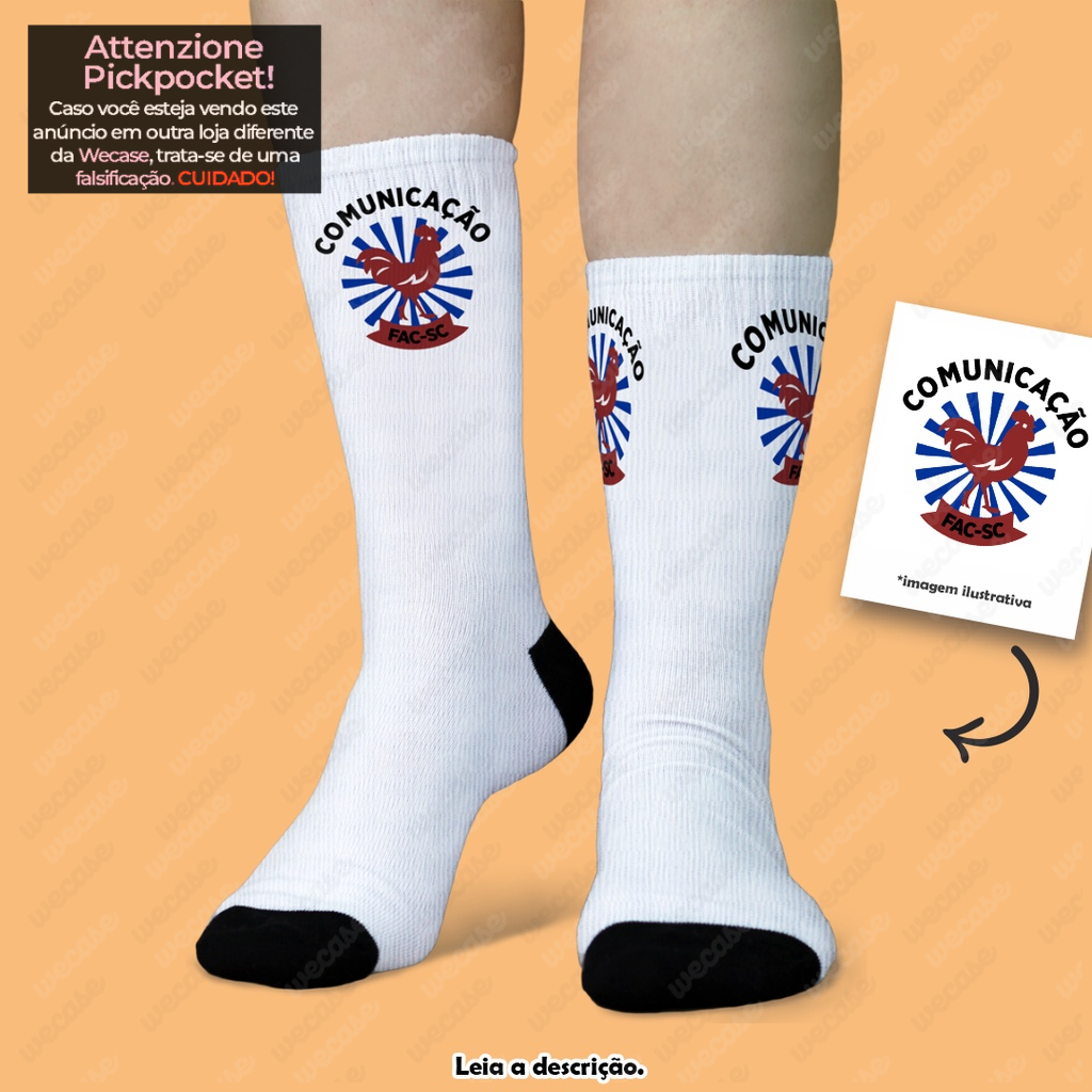 Meia Personalizada com Logo para Marca Formatura Imagem Foto | WECASE ...