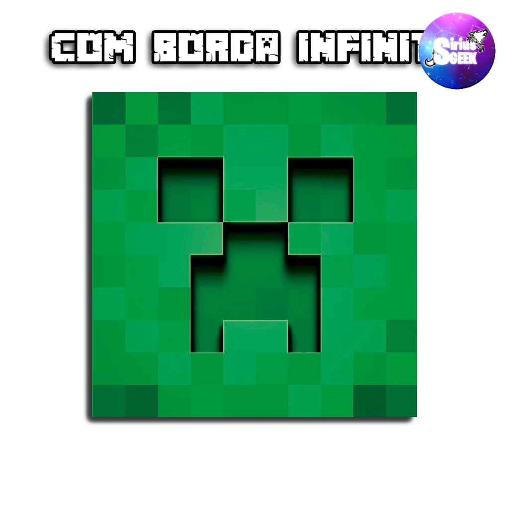 Placa Decorativa Creeper Minecraft com Borda Infinita Quadro MDF 03 ...