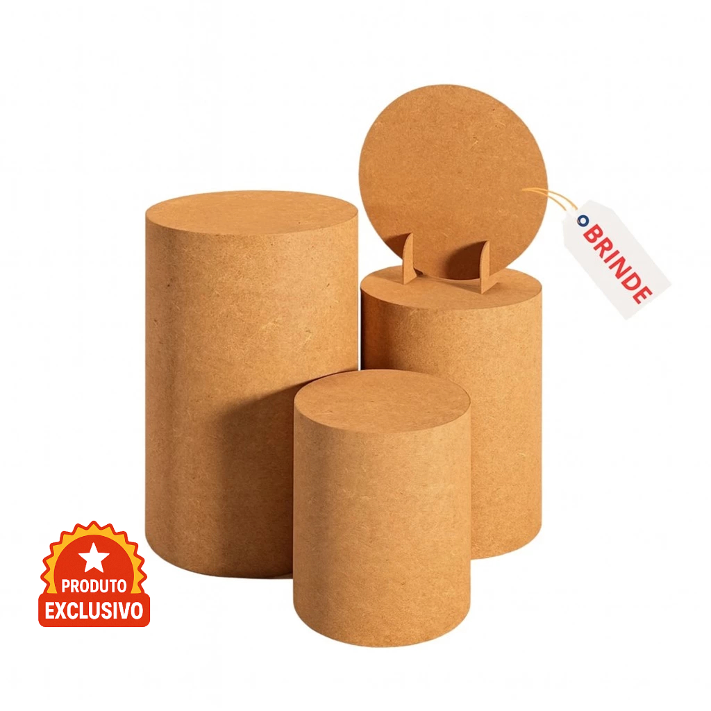 Cilindros MDF Reforçados P M G para Mesa Decorada, Festa Infantil e ...