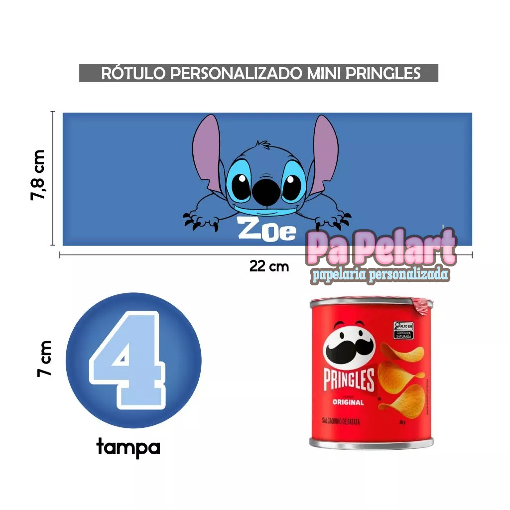 Rótulo Mini Pringles Stitch - Personalizamos em TODOS os temas | Shopee ...
