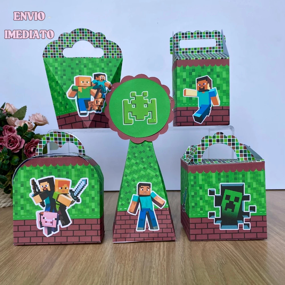 20 a 60 Caixinhas MINECRAFT Kit Festa Lembrancinhas decoração para ...