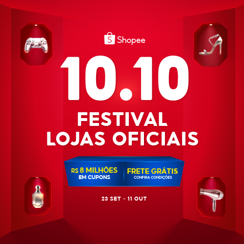 10.10 Festival Lojas Oficiais | R$8 Milhões em Cupons | É hoje! | Shopee 2024