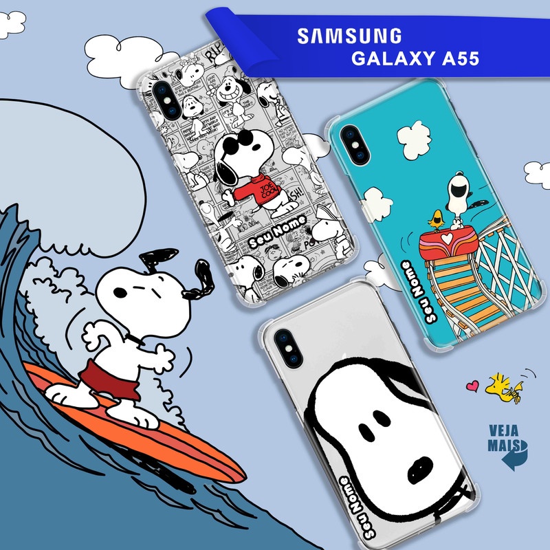 Capa Capinha - Samsung Galaxy A55 - Snoopy e Charlie Brown e Woodstock ...
