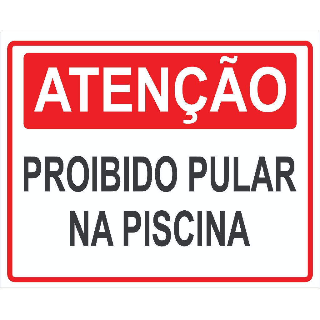 Placa De Sinalizaçao Sinalizativa E Indicativa Proibido Pular Piscina ...
