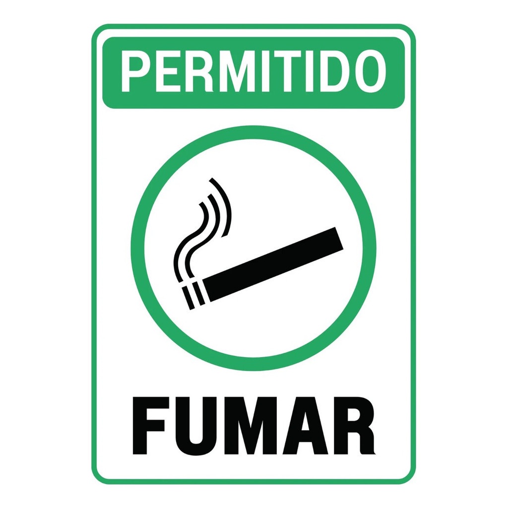 Adesivo Sinalização Permitido Fumar Fumodromo 20X25Cm | Shopee Brasil