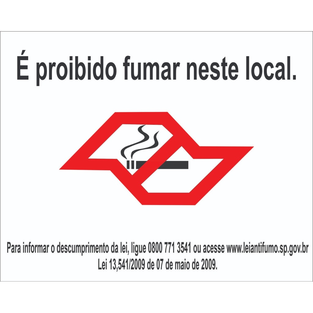 Adesivo Sinalização E Proibido Fumar Neste Local Por Lei 20X25 | Shopee ...
