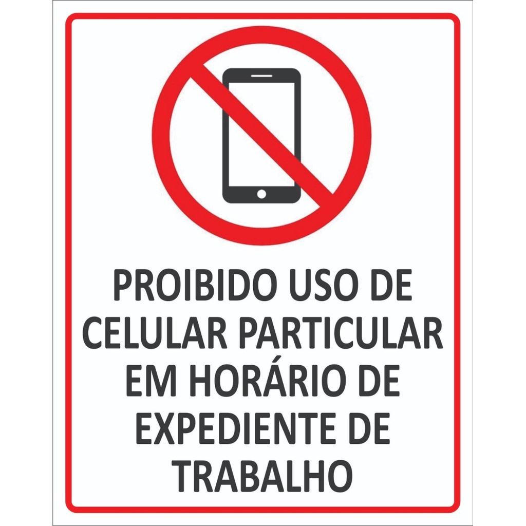Adesivo SinalizaçãoProibido Uso De Celular Em Horario De Serviço 20X25 ...
