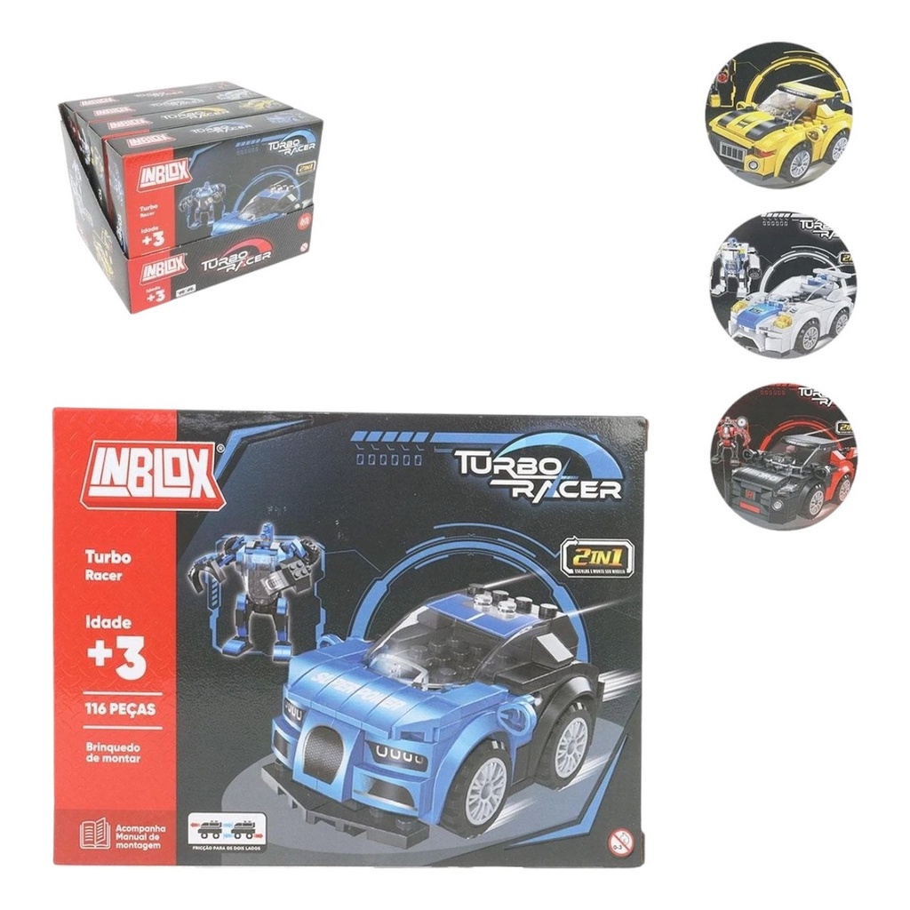 Bloco De Montar Robo Transformer Carro Turbo Racer Radical | Shopee Brasil