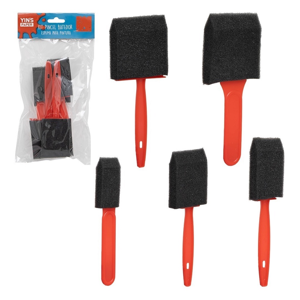 Kit 4 Pincel Batedor De Espuma Para Pintura 2,-4-5-6-7 Cm | Shopee Brasil