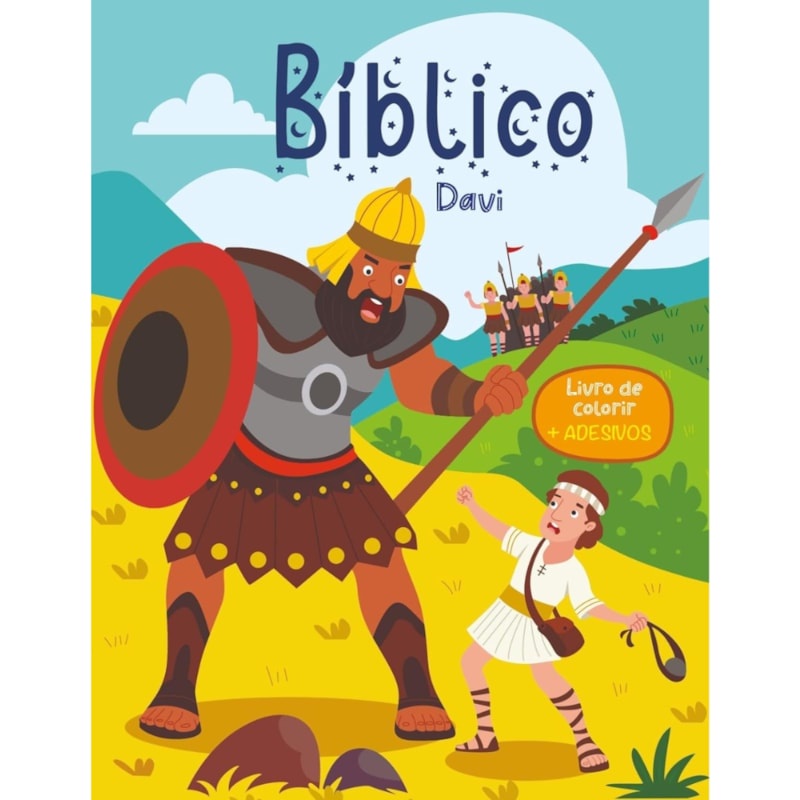 Bíblico Davi | Livro de Colorir | Adesivos | Shopee Brasil