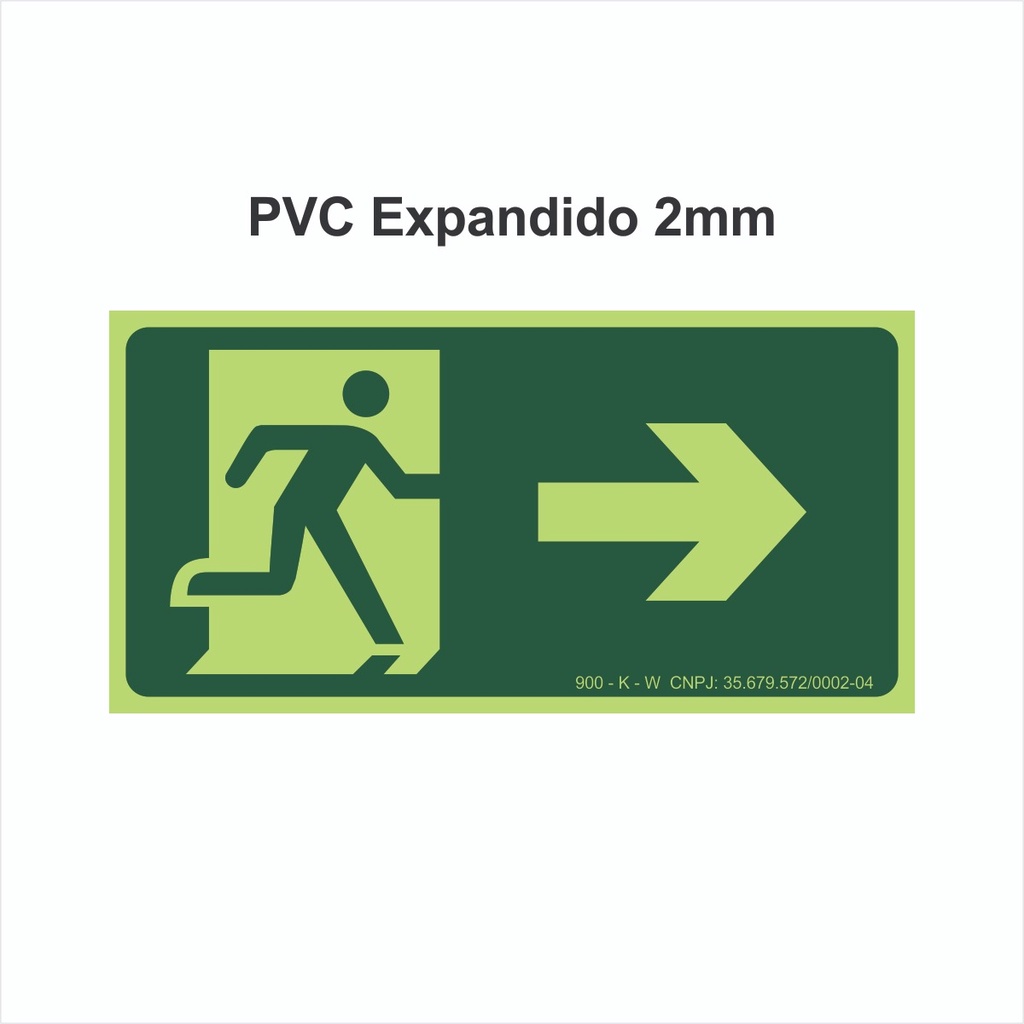 Placa Fotoluminescente Seta Saida Direita Rota de Fuga S1 Normas ABNT ...