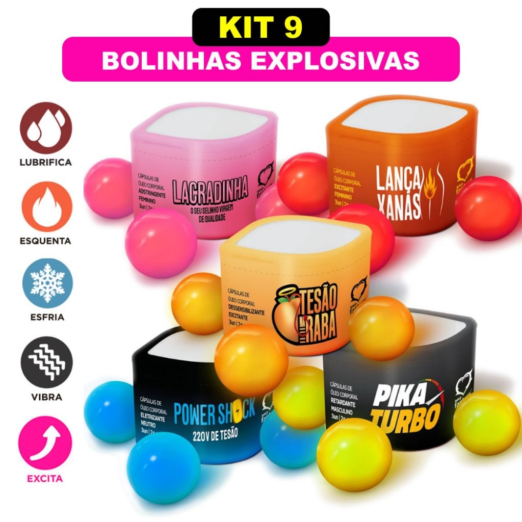 KIT 9 Bolinhas SEX SHOP Gel Lubrificante Intimo - Bolinha Explosiva Sexy Balls SEX SHOP Produtos ...