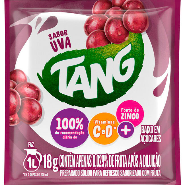 Kit com 4 Refresco em Pó Tang Uva Envelope com 18g | Shopee Brasil