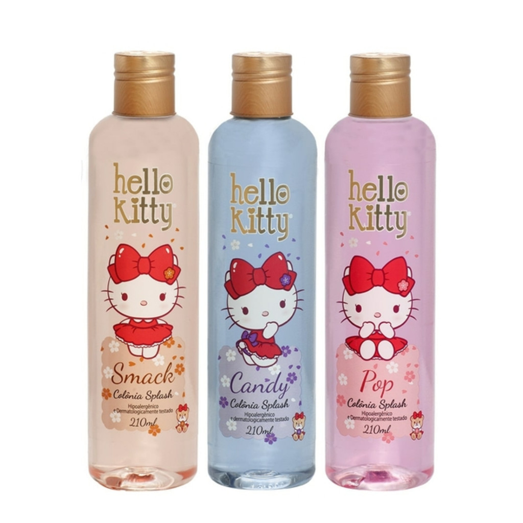 Kit C/3 Colônia Splash Hello Kitty 210ml - Candy+Pop+Smack - Cia da ...