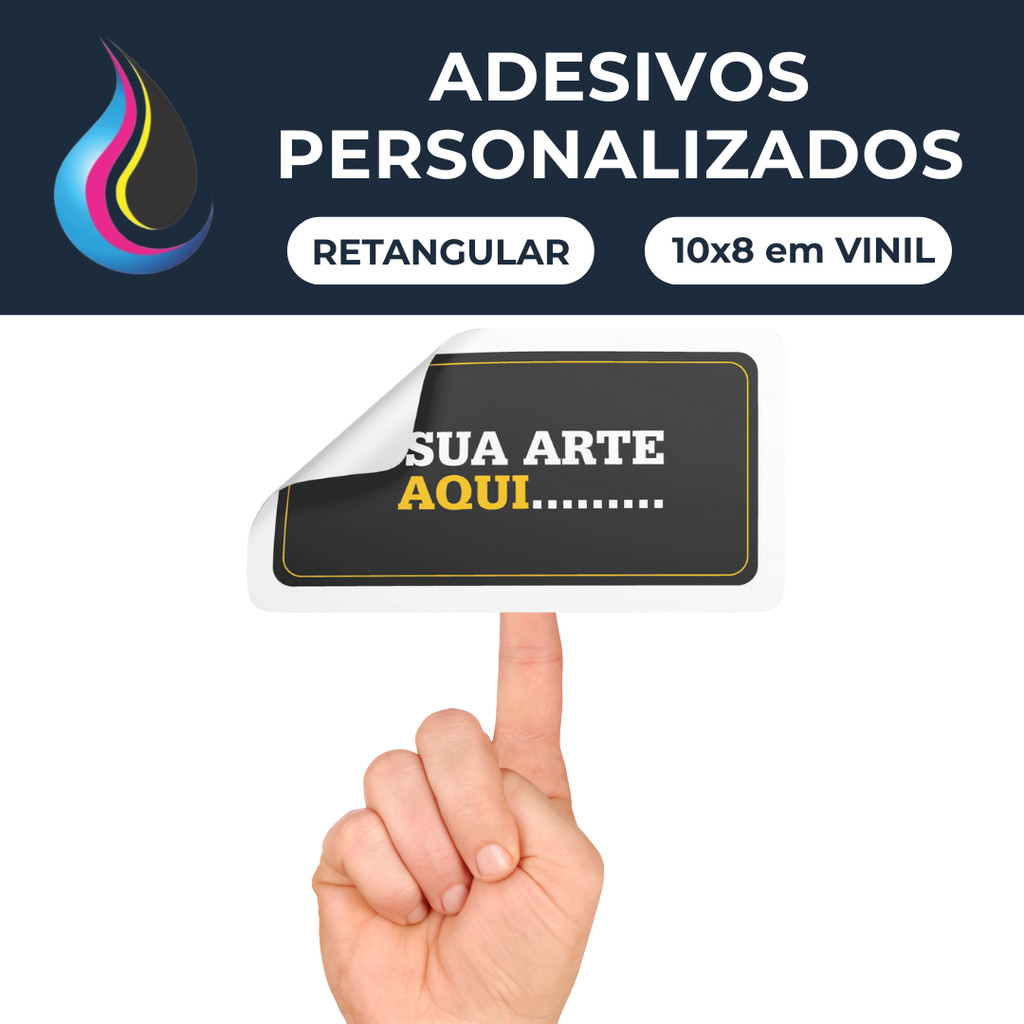 500 Etiqueta Adesivo Retangular 10x8 cm Rotulo Em Vinil Personalizado ...