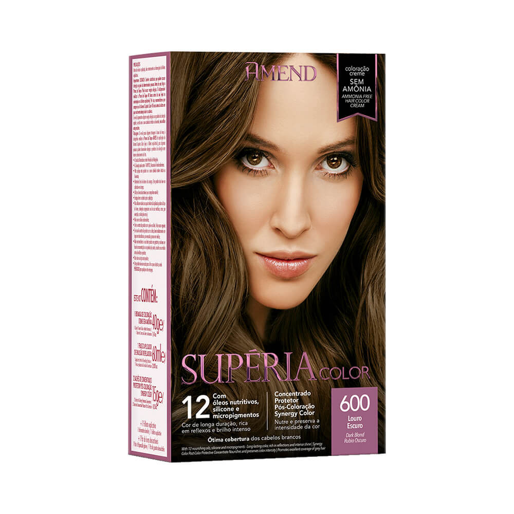 Tonalizante Amend Supéria Color 600 Louro Escuro | Shopee Brasil