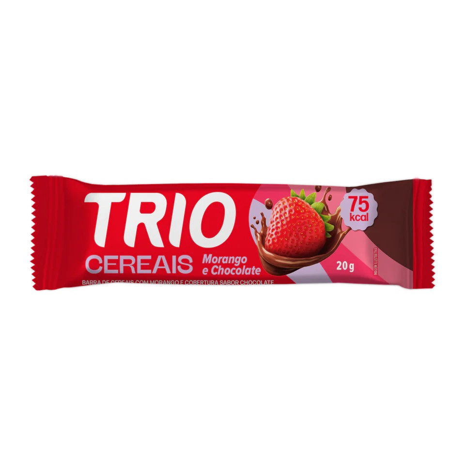 BARRA DE CEREAL TRIO MORANGO E CHOCOLATE 20g | Shopee Brasil