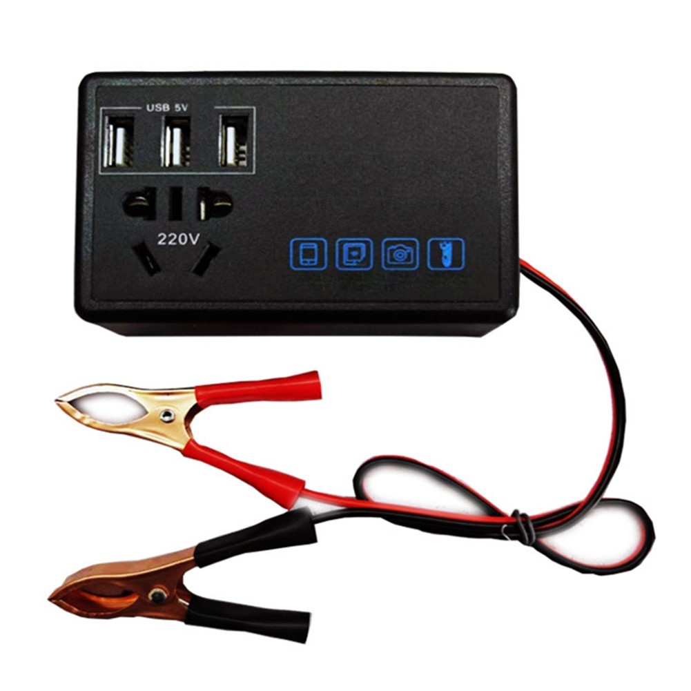 JTFY Conversor De Energia Para Carro 200W DC 12V/24V Adaptador De Portas Inversor 220V | Shopee ...