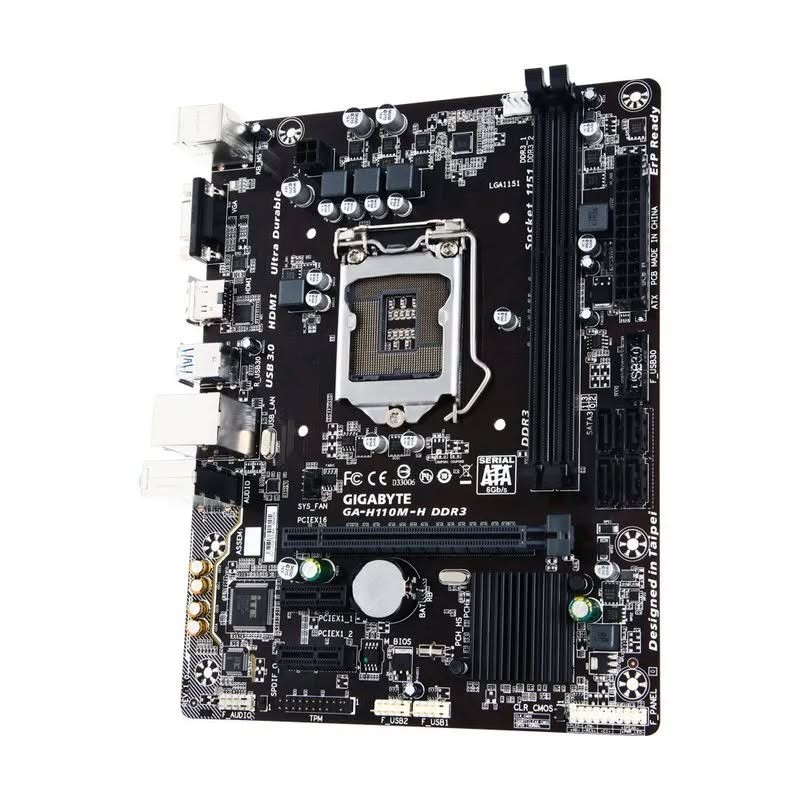 Placa Mãe Gigabyte GA-H110M-H DDR3 LGA 1151 Intel 6ª e 7ª geração ...