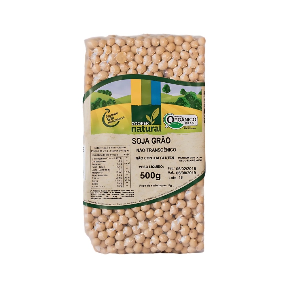 Soja em Grãos Orgânica Coopernatural 500g | Shopee Brasil
