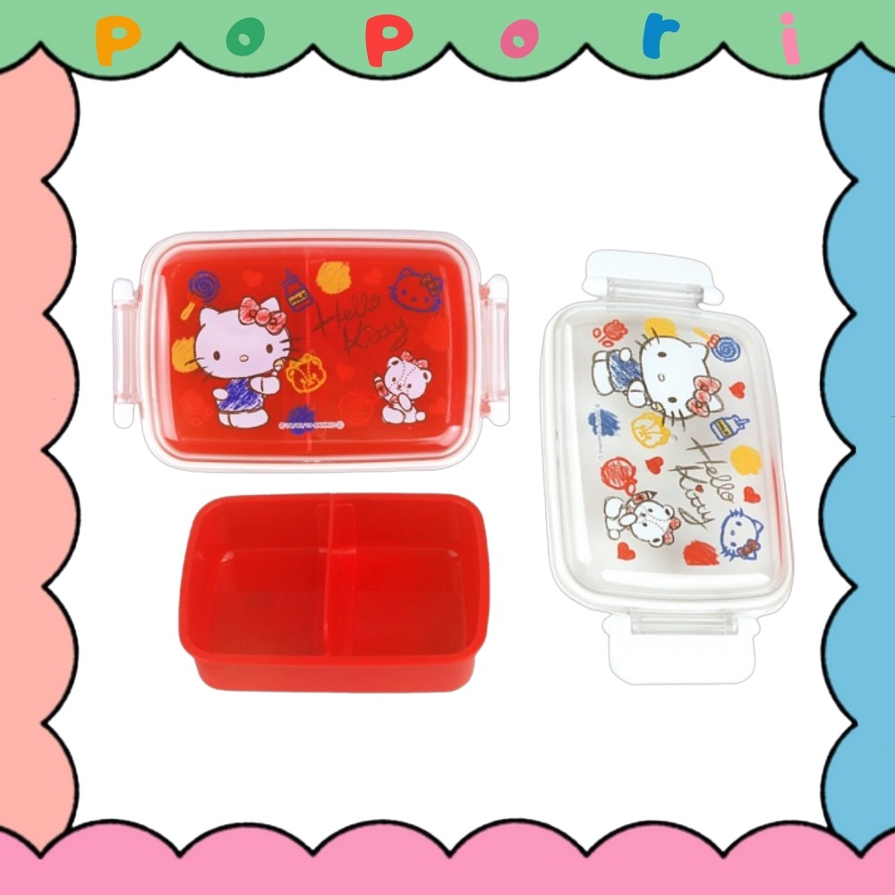 Lancheira Quadrada Tipo Cúpula De 1 Camada Hello Kitty Sketch 450 ml ...