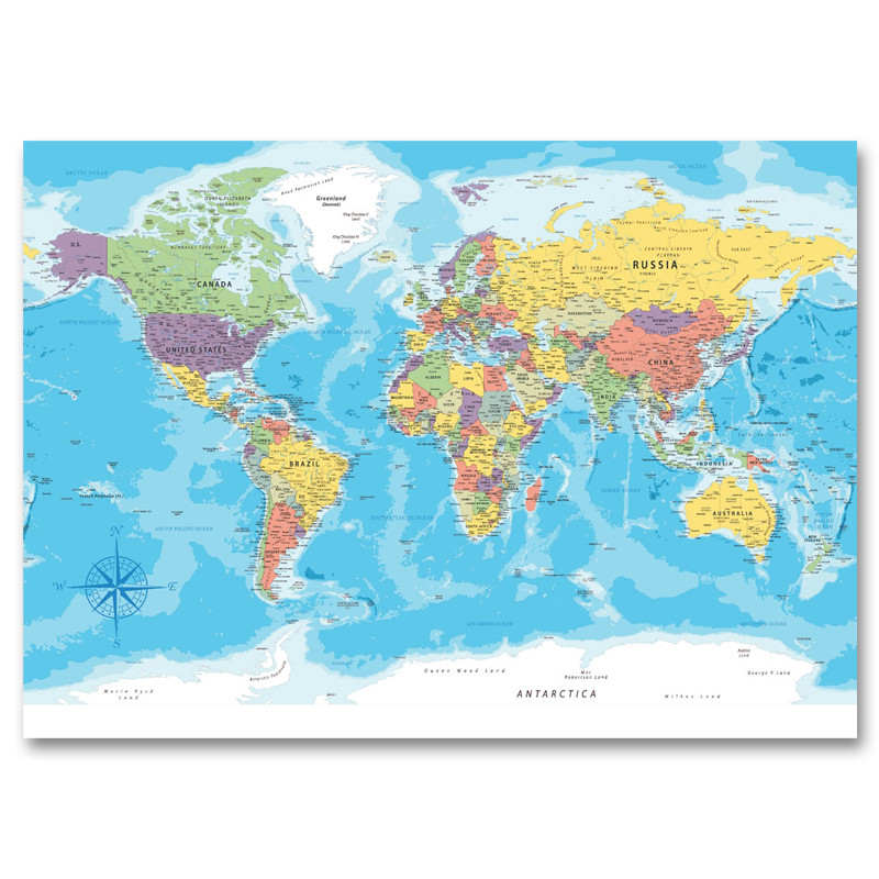 Pôster Gigante Mapa-Múndi - 50cm x 70cm Sem Dobras | Shopee Brasil