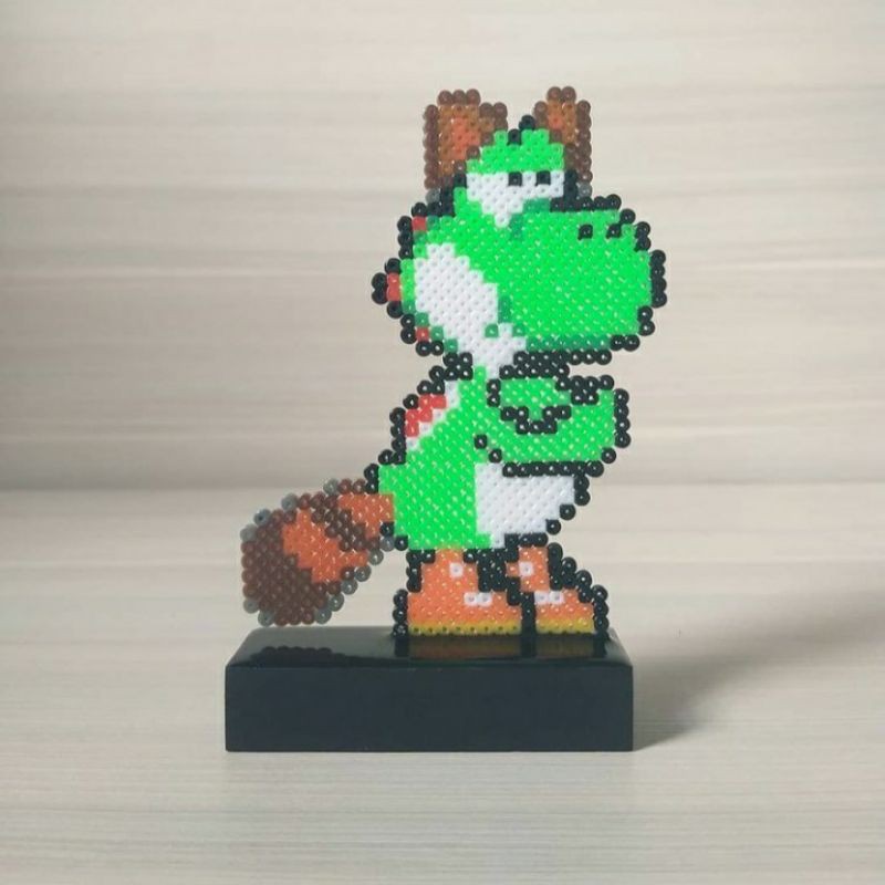 Yoshi Raccoon - pixel art de hama/perler beads | Shopee Brasil