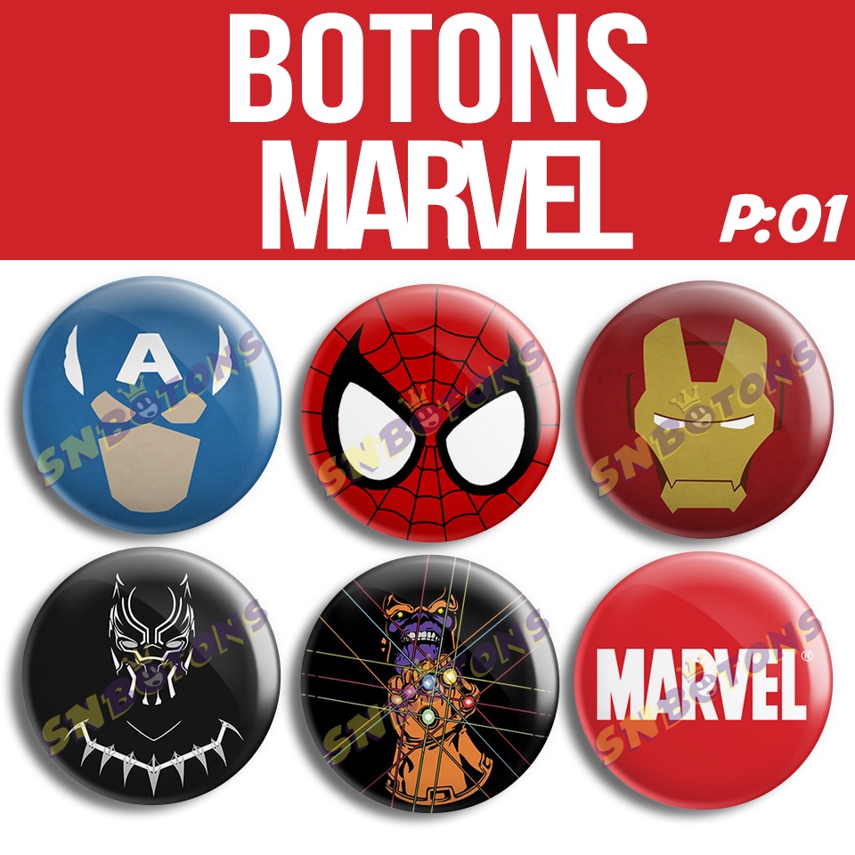 Kit até 15 Botons Botton Heróis Marvel / (OS VINGADORES - X MEN - HOMEM ...