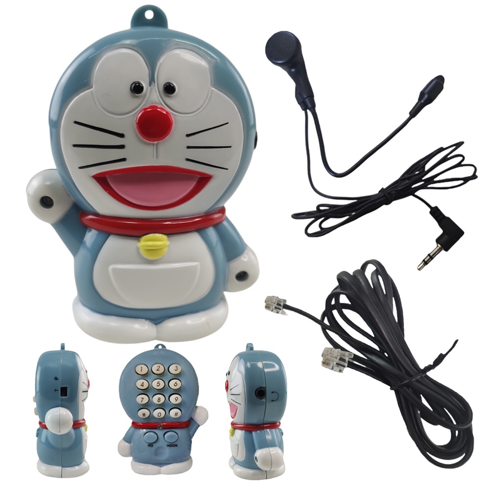 Telefone Fixo Gato Doraemon Mesa C Headset Microfone Flexivel ...