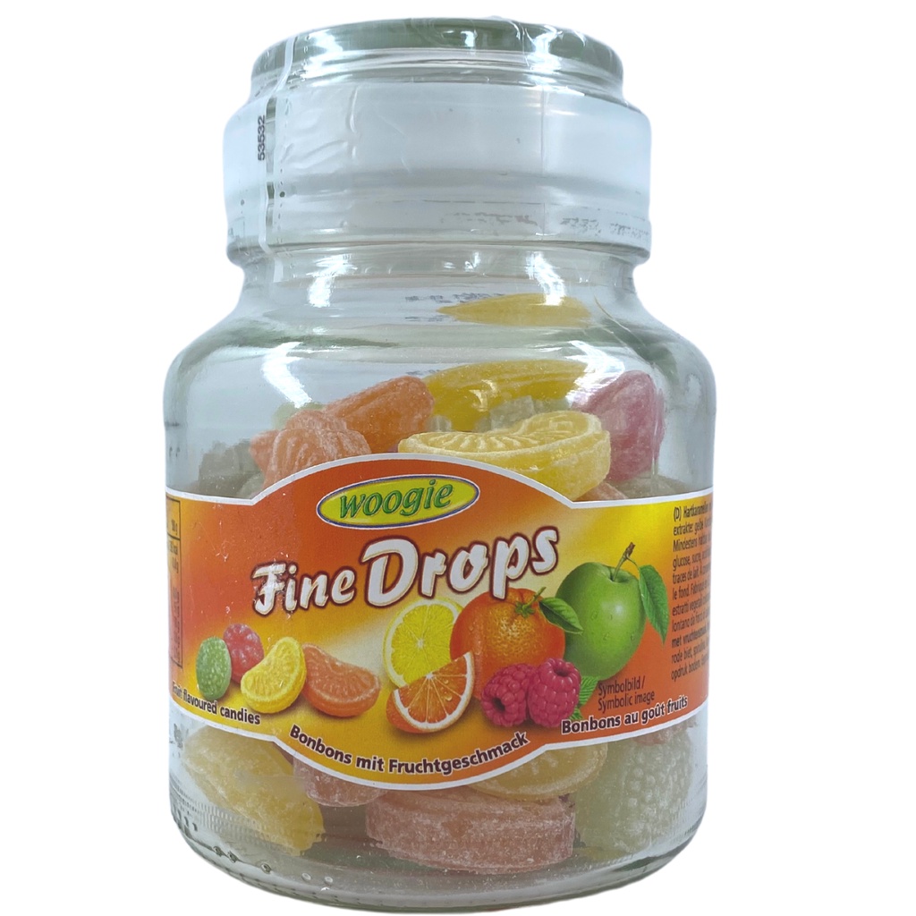 Baleiro Vidro Woogie Fine Drops Balas Mix de Frutas - Importado 300g ...