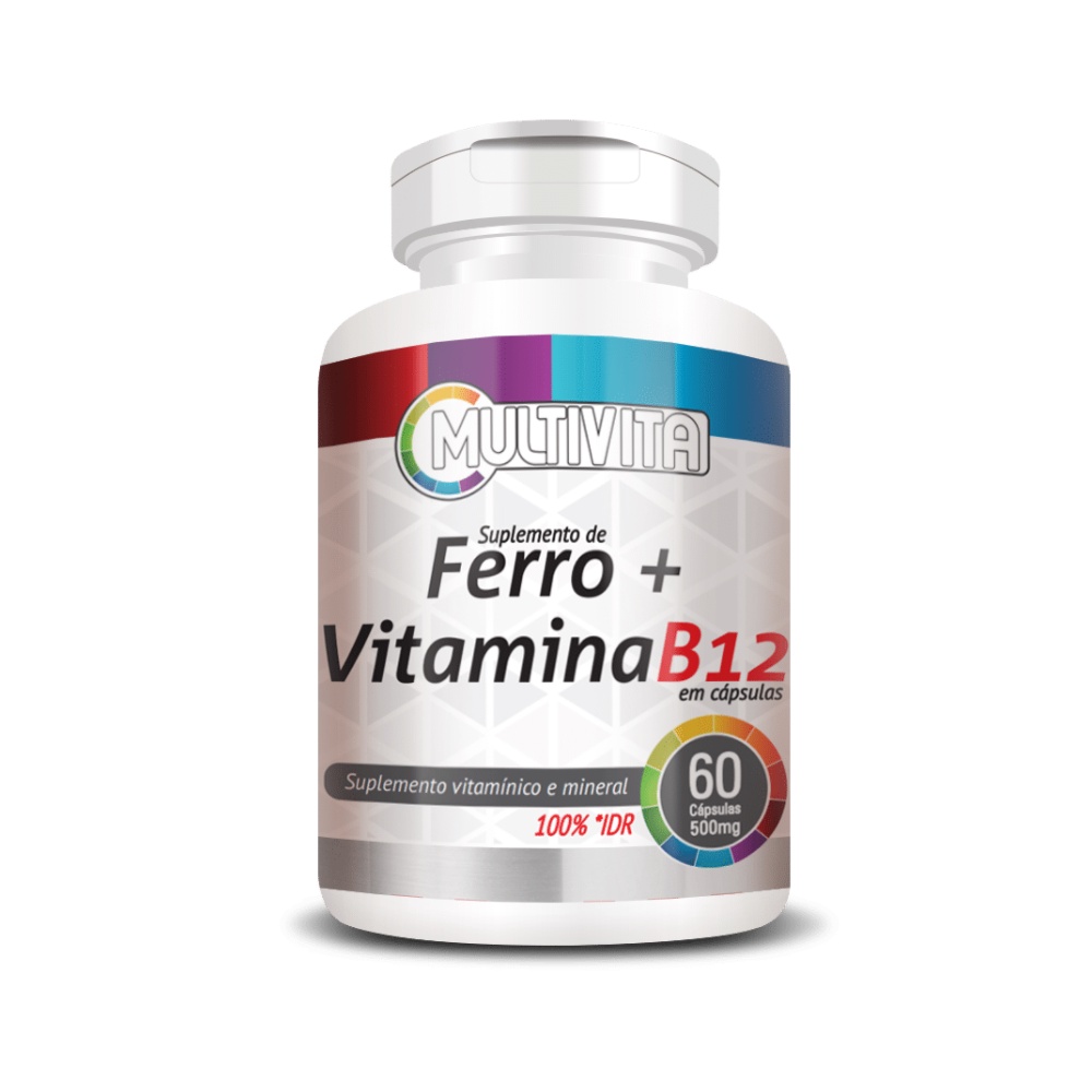 Suplemento Alimentar de Ferro + Vitamina B12 60 Cáps | Shopee Brasil